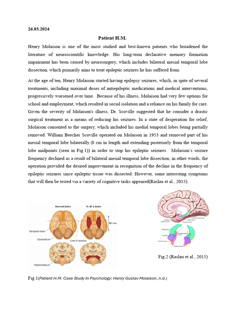 Henry Molaison | PDF | Hippocampus | Amnesia