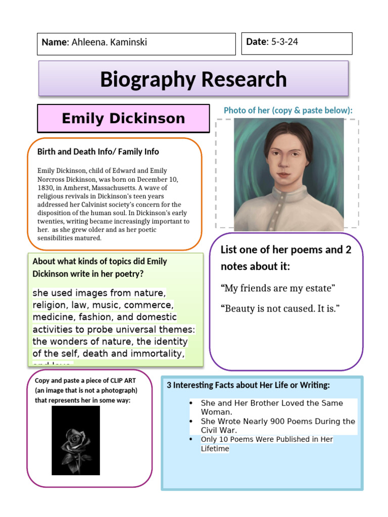 Biography - Research Graphic Organizer | PDF