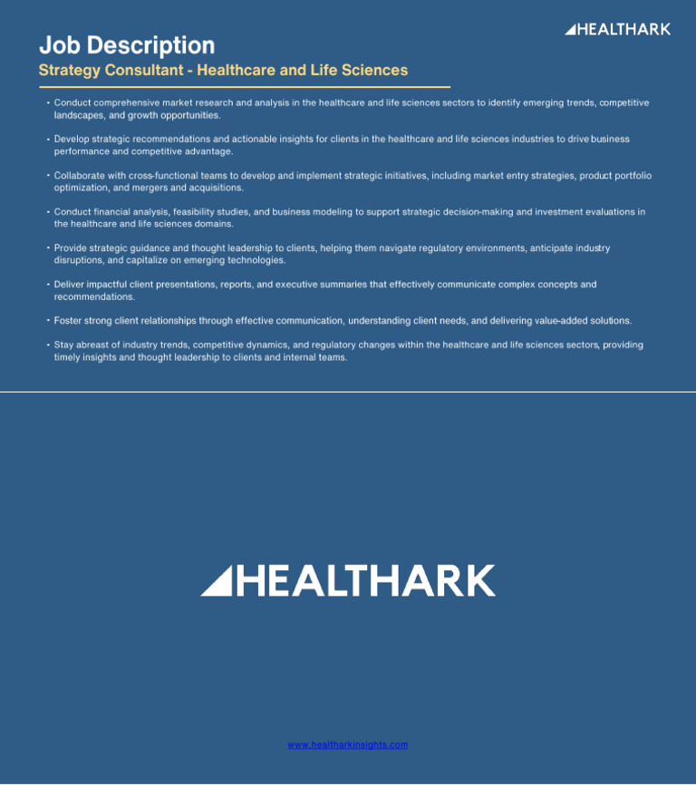 Healthark - JD - Strategy Consultant | PDF