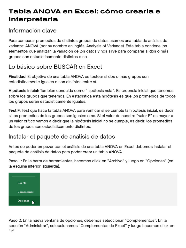 Tabla Anova En Excel Pdf Análisis De Variación Science 2461