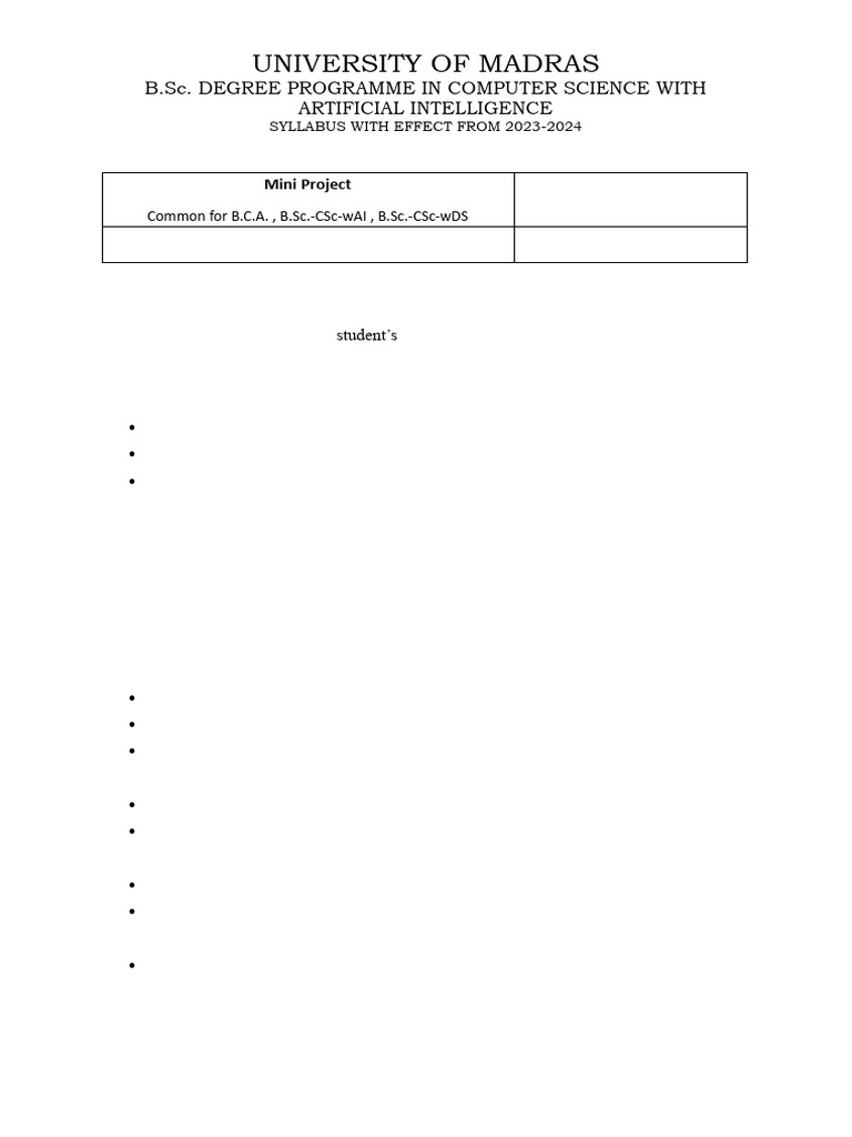 AI Mini-Project Guidelines | PDF