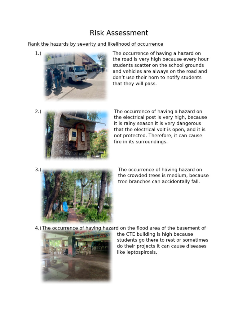School Hazard Risk Assessment | PDF | Science & Mathematics