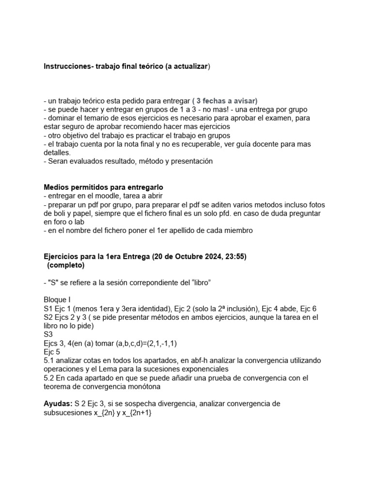 Trabajo Final Teoria Instrucciones | PDF