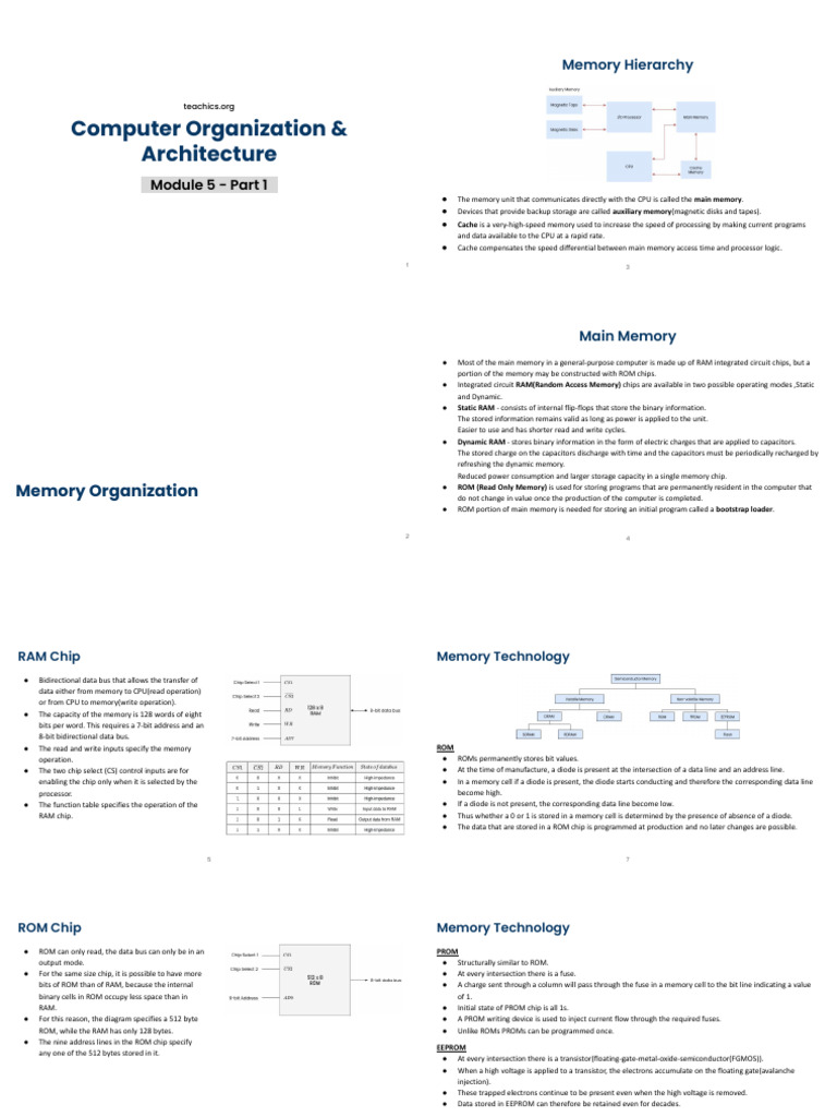 COA MODULE 5 PART 1 Edd | PDF | Random Access Memory | Cpu Cache
