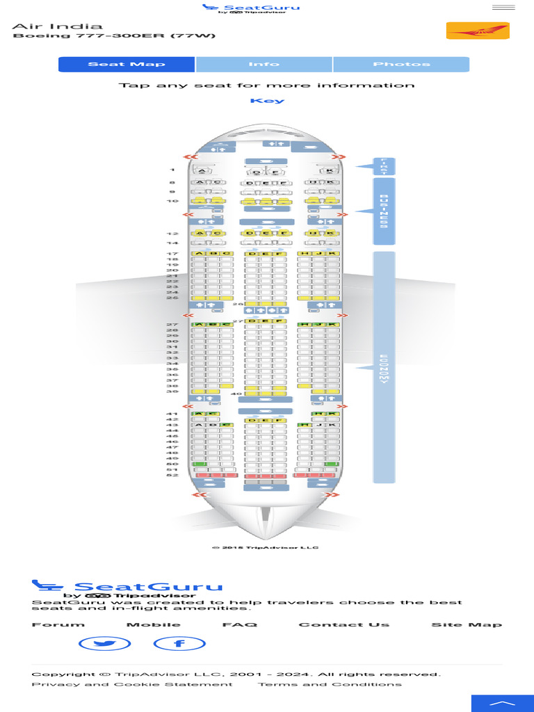 Air India Boeing 777 Seat Map Guide | PDF