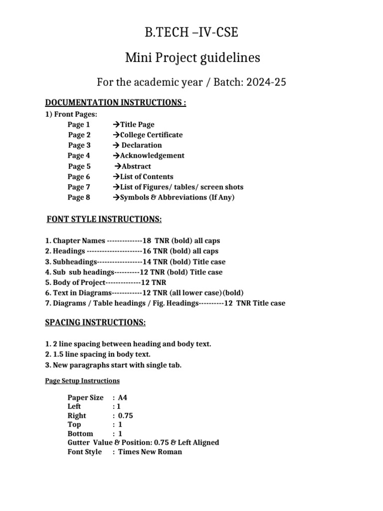 Mini Project Guidelines Updated 1 | PDF | Software Engineering | Computing