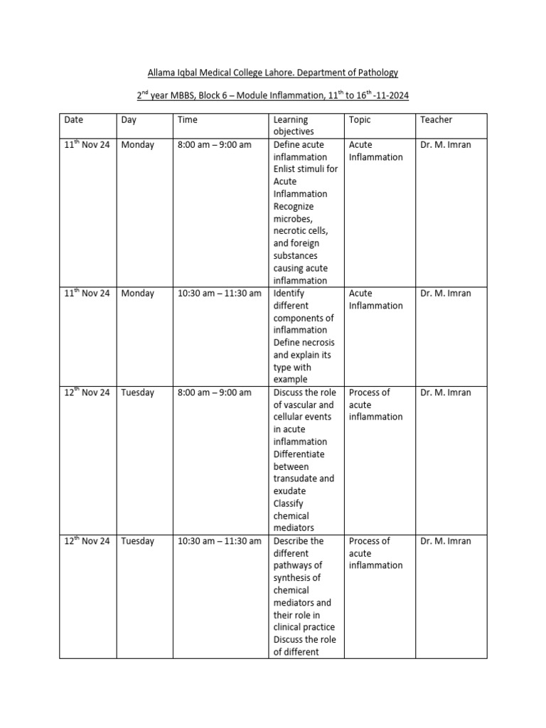 Pathology Module: Inflammation & Healing | PDF | Inflammation | Scar