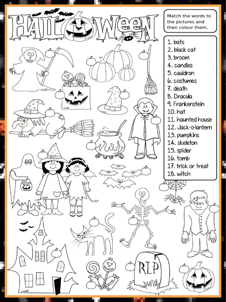 Halloween Matching Classroom Posters Fun Activities Games - 59808 | PDF