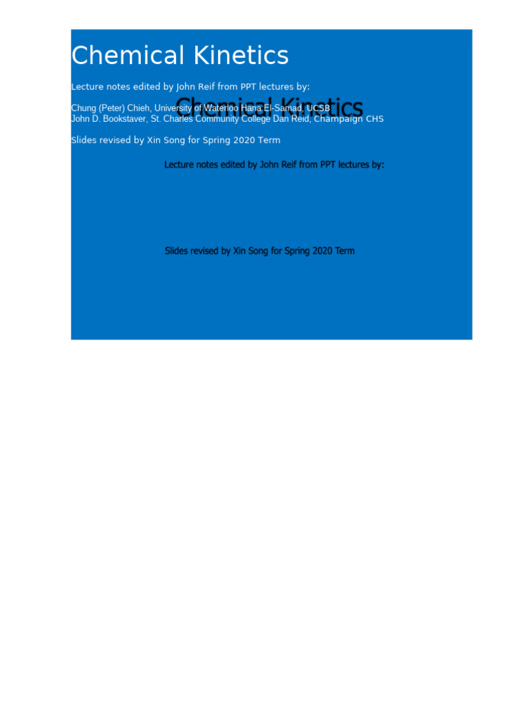 Kinetics Overview | PDF | Reaction Rate | Catalysis
