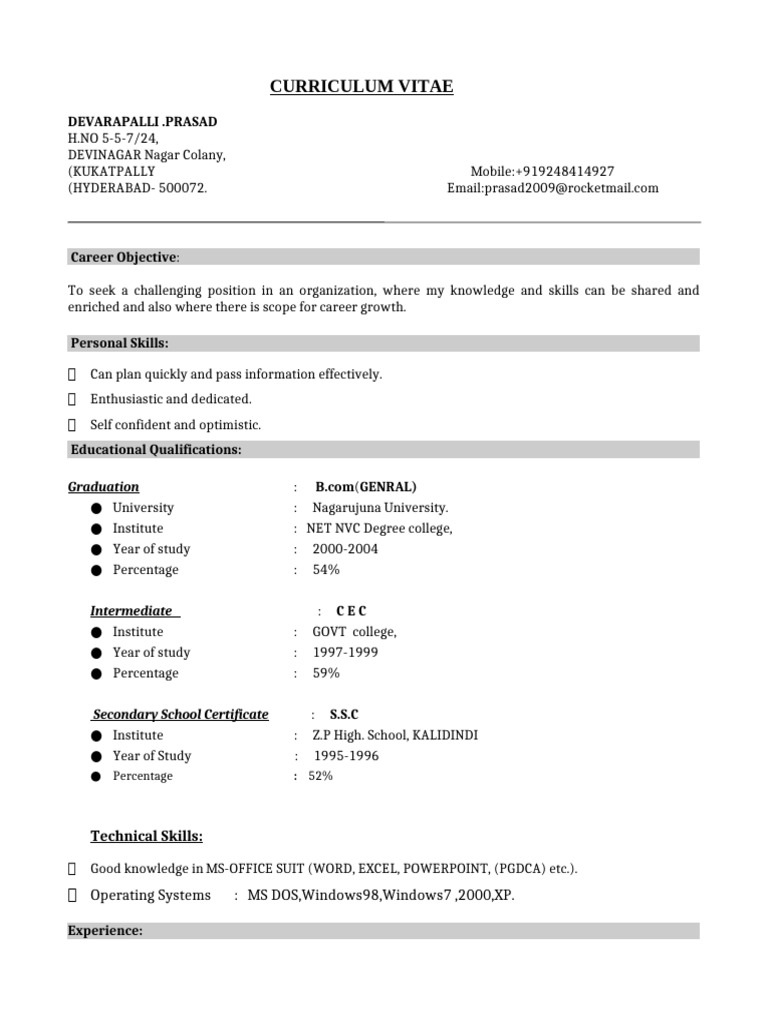 Prasad Resume, 2021 | PDF
