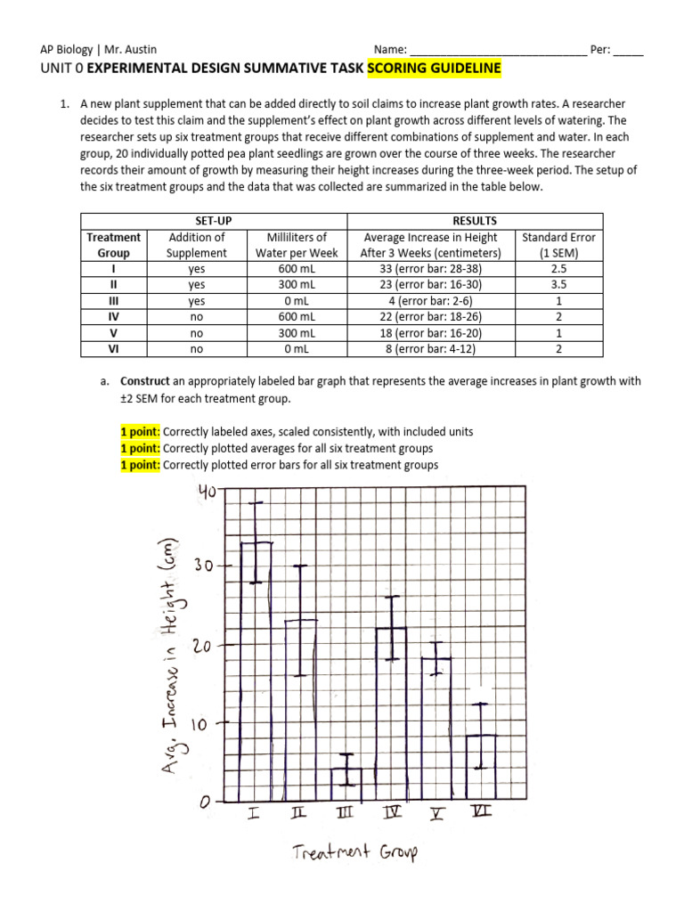 Experimental Design Pea Plant Task Scoring Rubric | PDF | Chi Squared ...