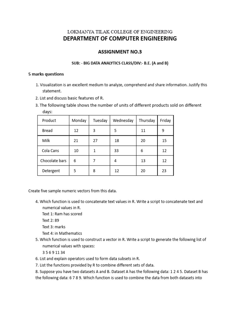 Big Data Analytics Assignment 3 | PDF | Teaching Methods & Materials | Computers