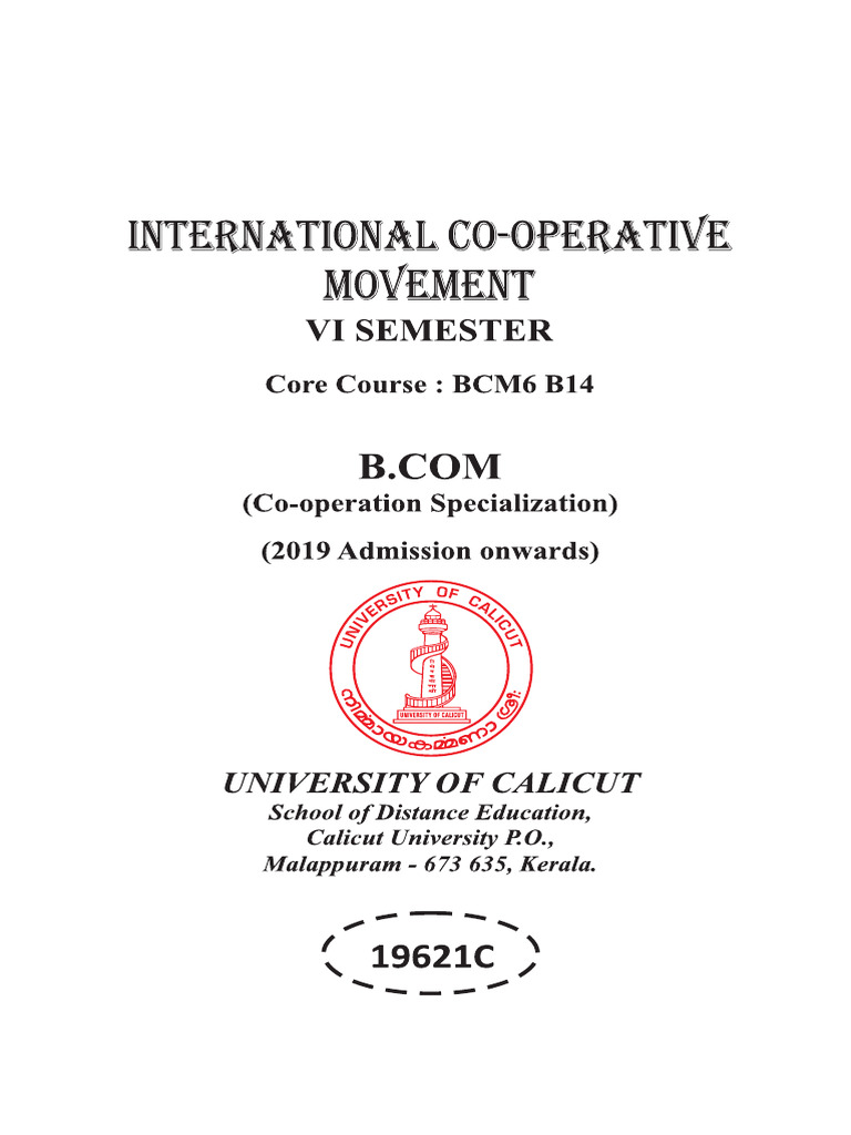 International Co-Operative Movement Overview | PDF | Economies