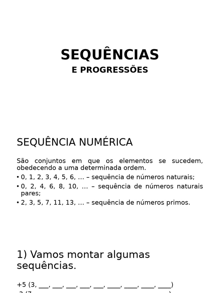 SEQUÊNCIAS | PDF | Sequência | Matemática