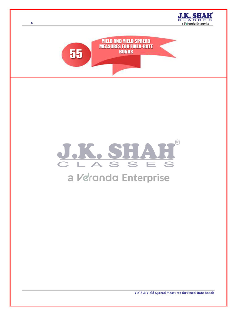 Reading 55 Yield and Yield Spread Measures For Fixed Rate Bonds | PDF ...