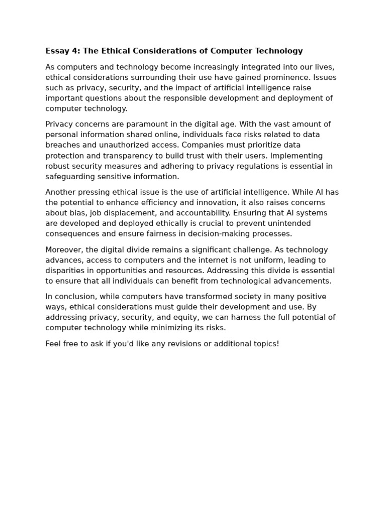 Essay 4 | PDF | Computers