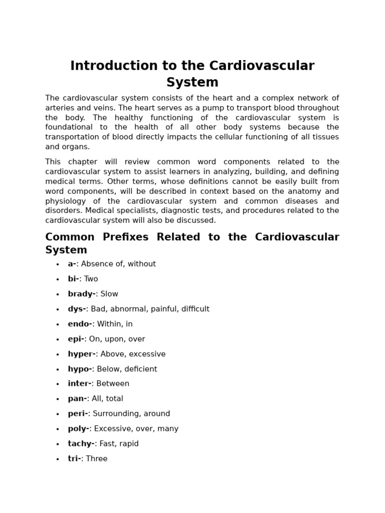Chapter 9 Cardiovascular System Guidlines | PDF | Heart | Heart Valve