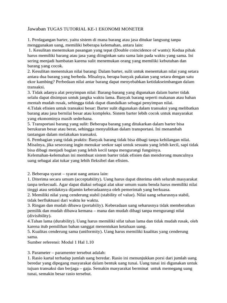 Jawaban Tugas Tutorial Ke | PDF