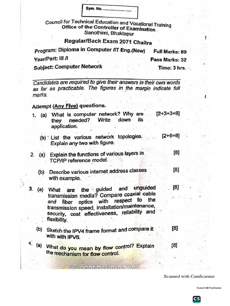 Computer Network Questions III-I (Bikee) | PDF