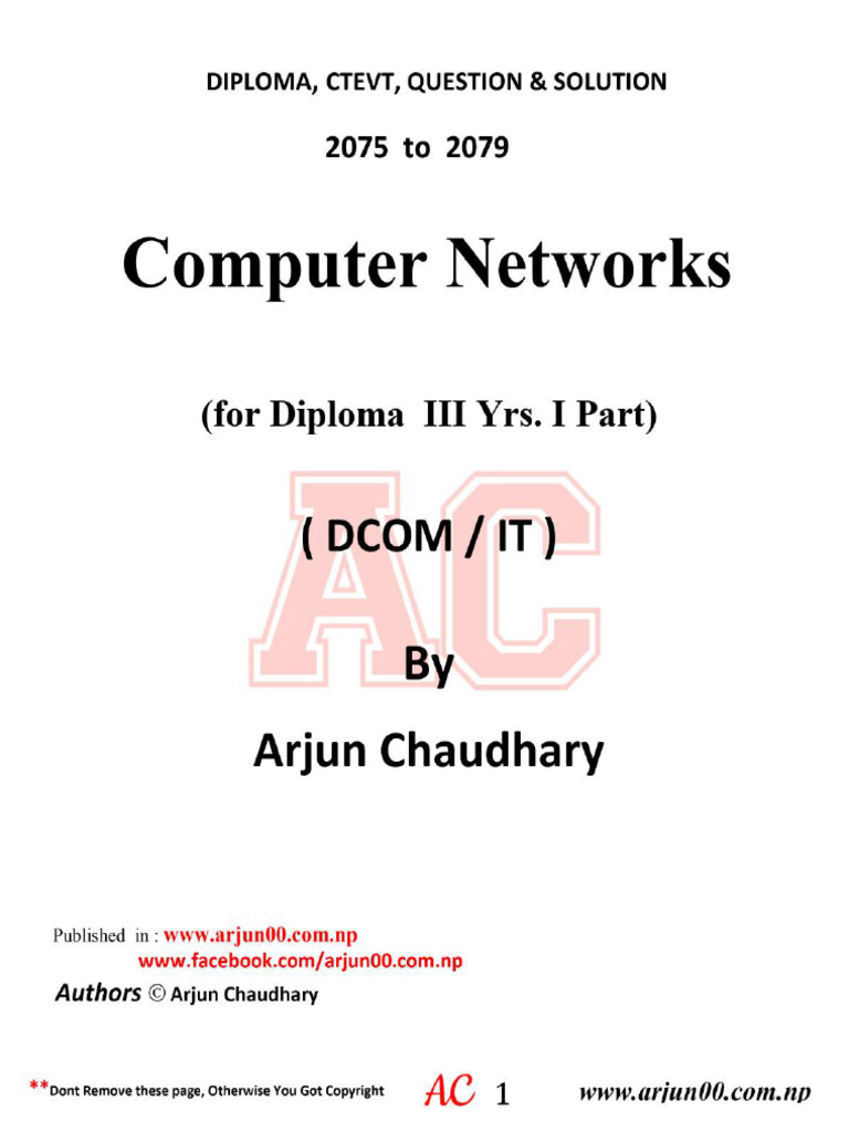 Computer Network - Solution 2075 To 79 - Download-From - (WWW - Arjun00.com - NP) | PDF