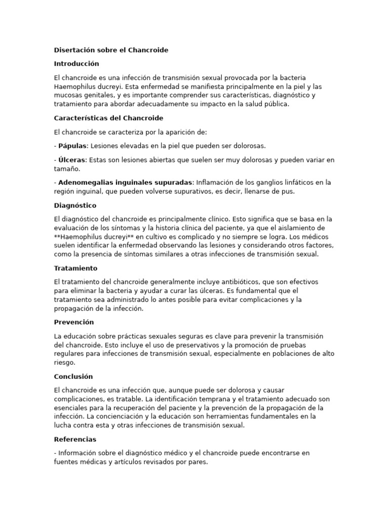 Disertación Sobre El Chancroide | PDF