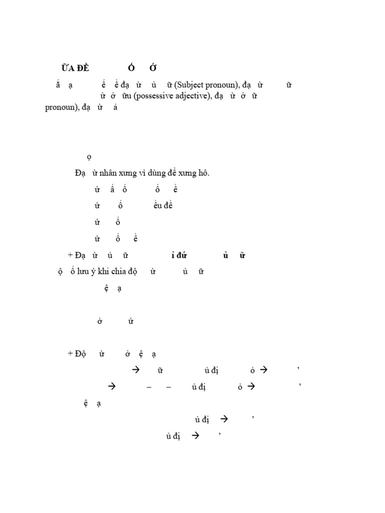 Subject - Object Pronoun Possessive Reflexive Pronoun | PDF