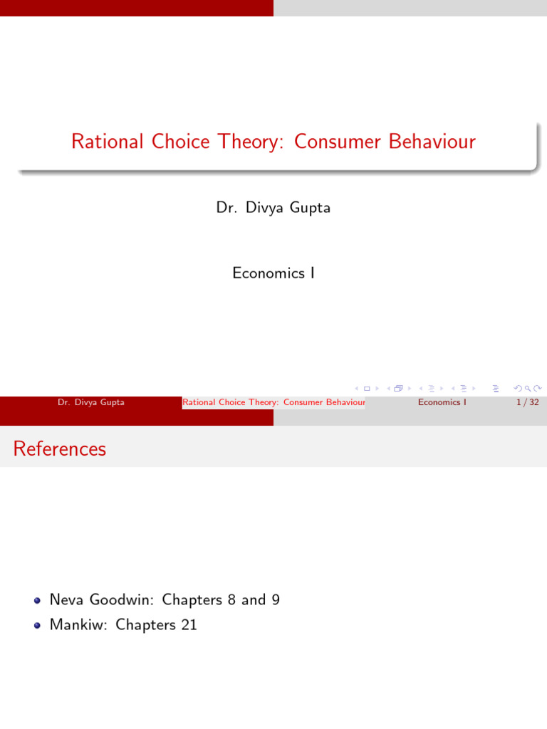 Consumer Behavior and Rational Choice Theory | PDF | Utility | Economics