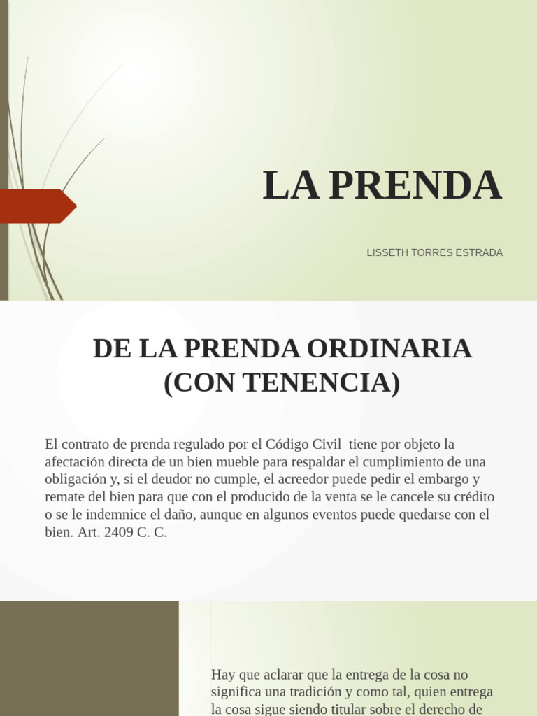 Contratos Accesorios La Prenda | PDF | Propiedad | Liquidación