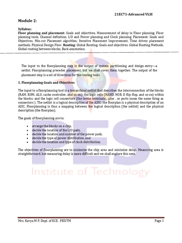 AdvVLSI - Module2 1 9 | PDF | Computer Engineering | Digital Electronics