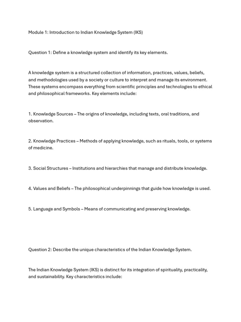 Overview of Indian Knowledge System (IKS) | PDF | Knowledge | System