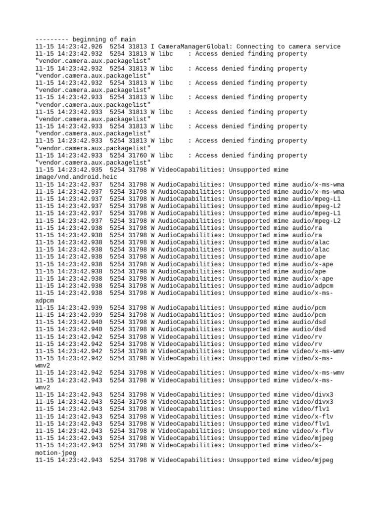Log Cat 1731659022889 | PDF | Videotelephony | Audio Electronics