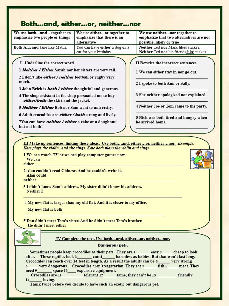 Both and Either or Neither Nor | PDF