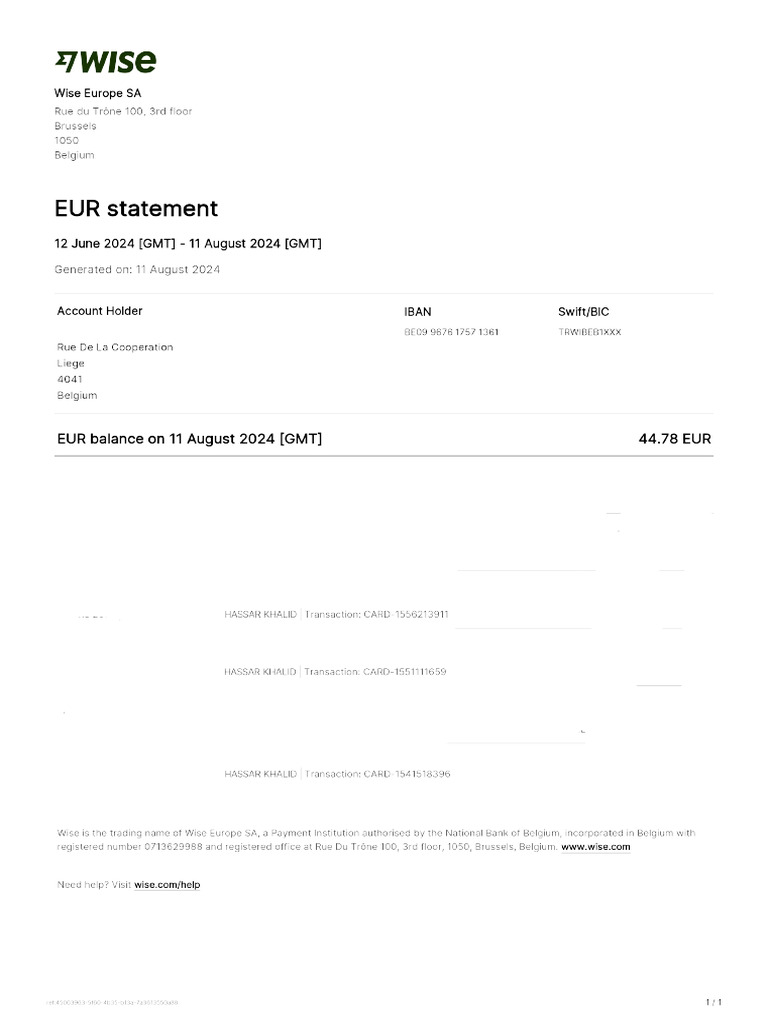 Statement 1226000 EUR | PDF