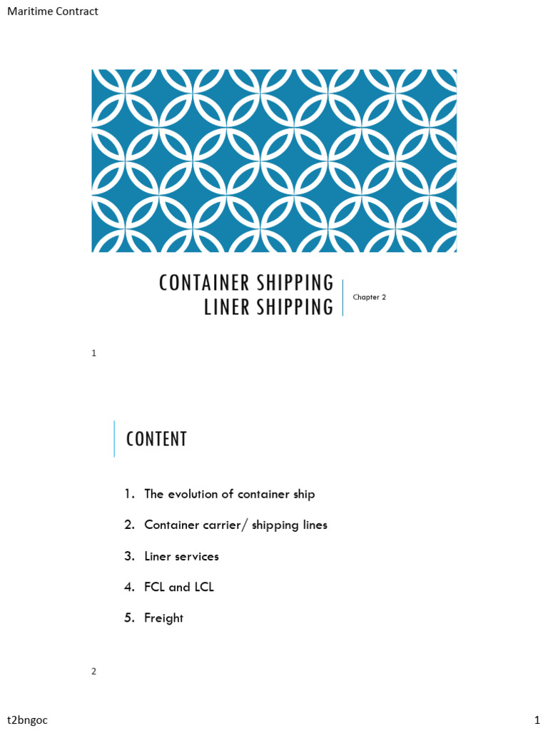 Chapter 2 - Container Shipping | PDF | Cargo | Containerization