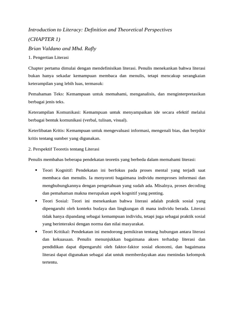 Introduction To Literacy | PDF | Karier & Perkembangan | Ilmu Sosial