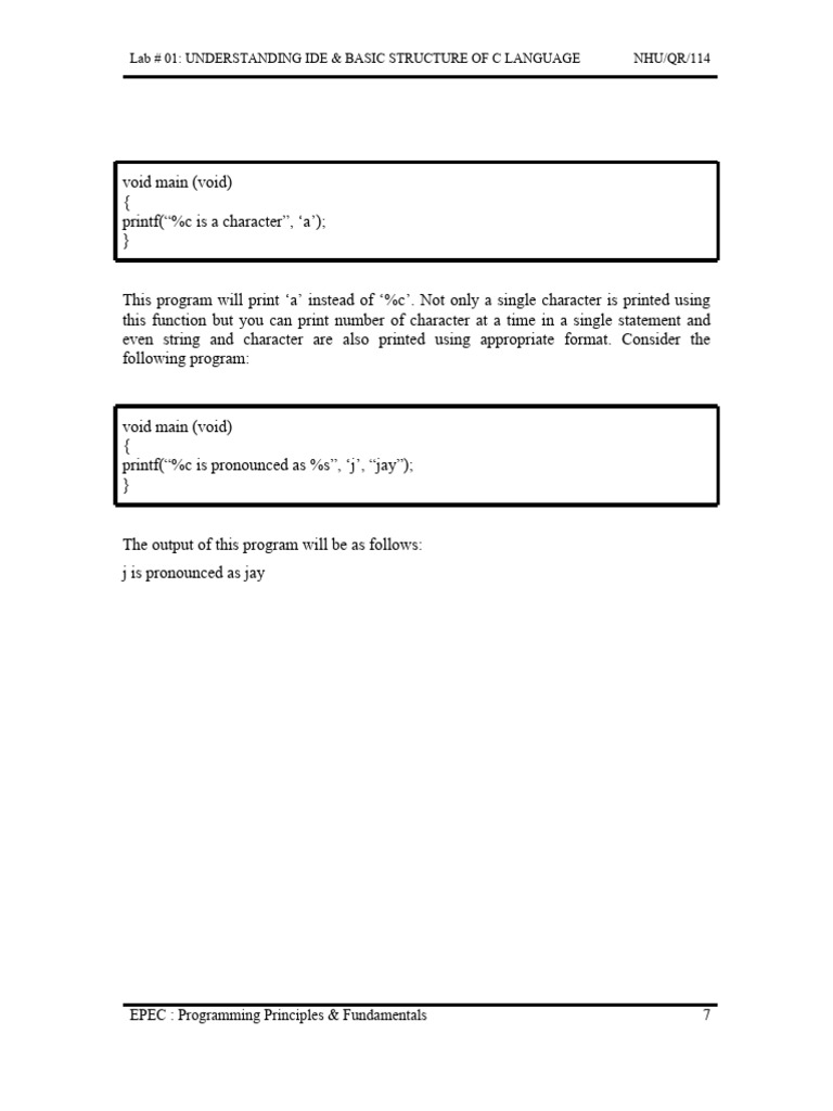 PF lab 1.doc | PDF | Menu (Computing) | Integrated Development Environment