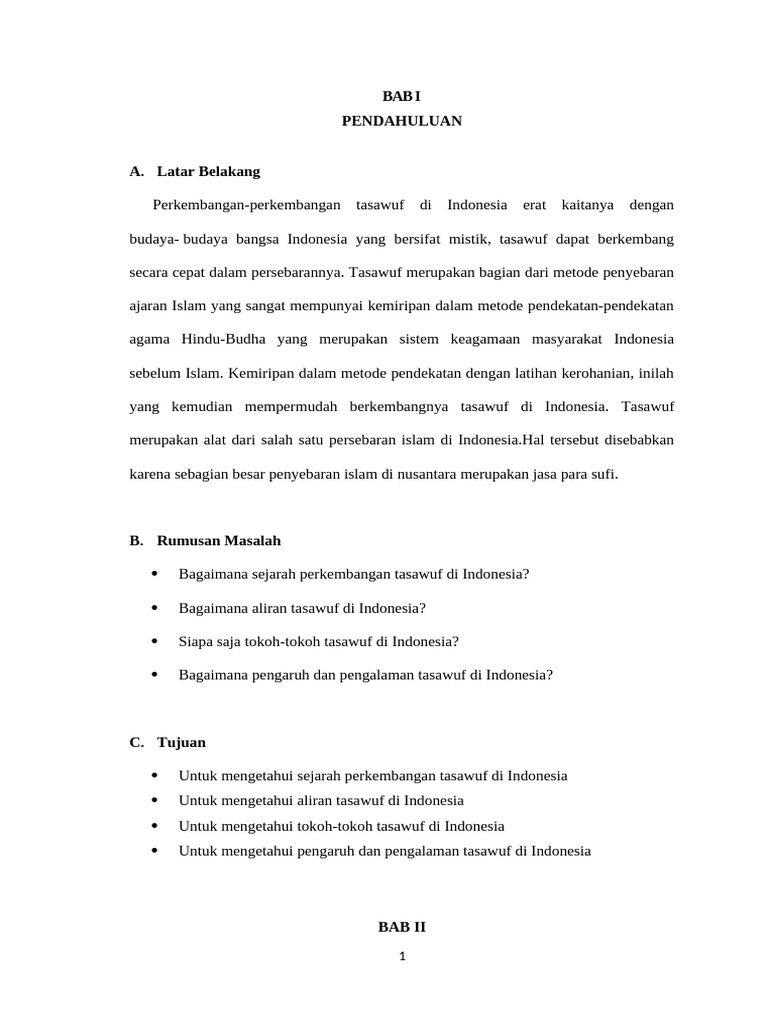 Makalah Tasawuf Di Indonesia Dan Tokohnya Bab 1 Eko Sutoyo | PDF