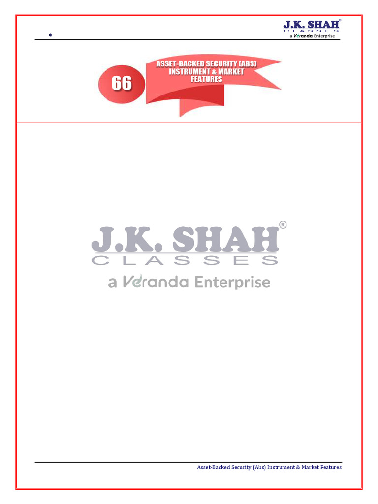Reading 66 Asset Backed Security ABS Instrument and Market Features ...