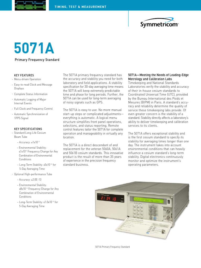 5071A Keysight-Agilent-HP Datasheet | PDF | Global Positioning System ...