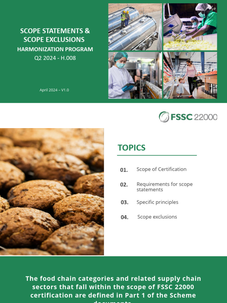 FSSC 22000 Certification Scope Guide | PDF | Foods