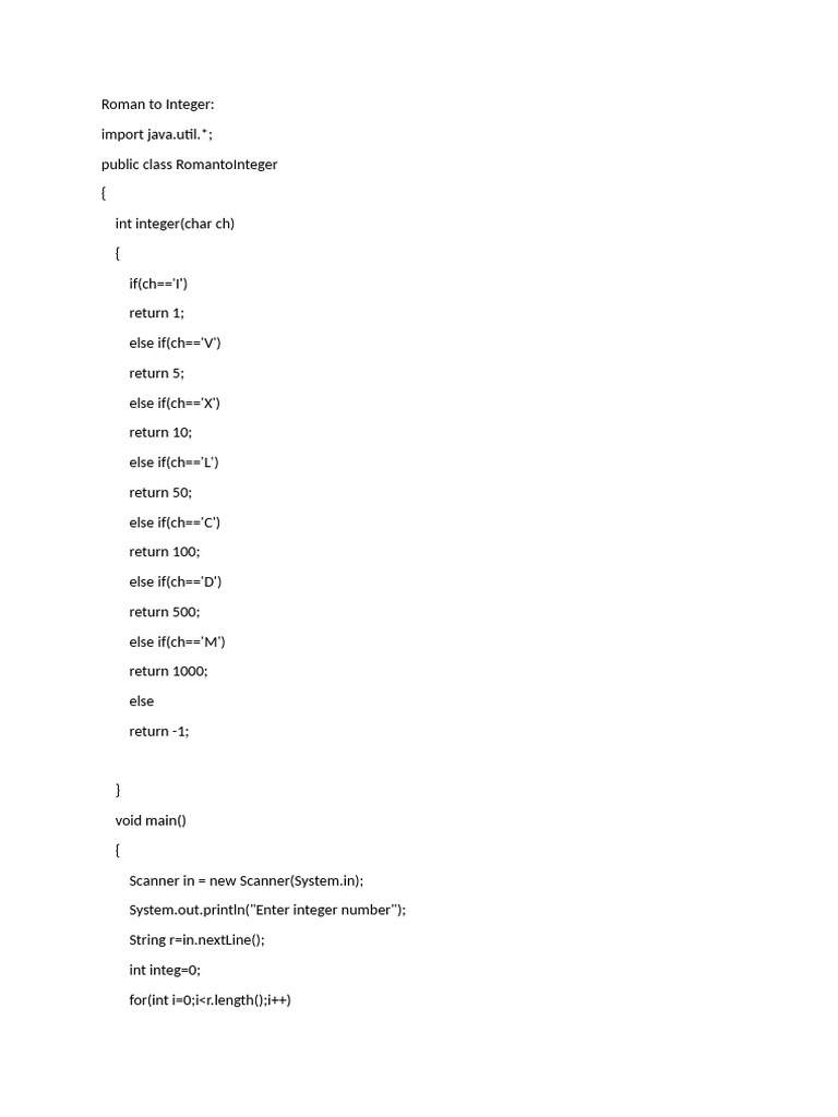 Roman To Integer | PDF
