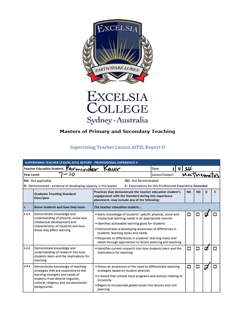 Aitsl Week 3 Report | PDF | Educational Assessment | Teachers