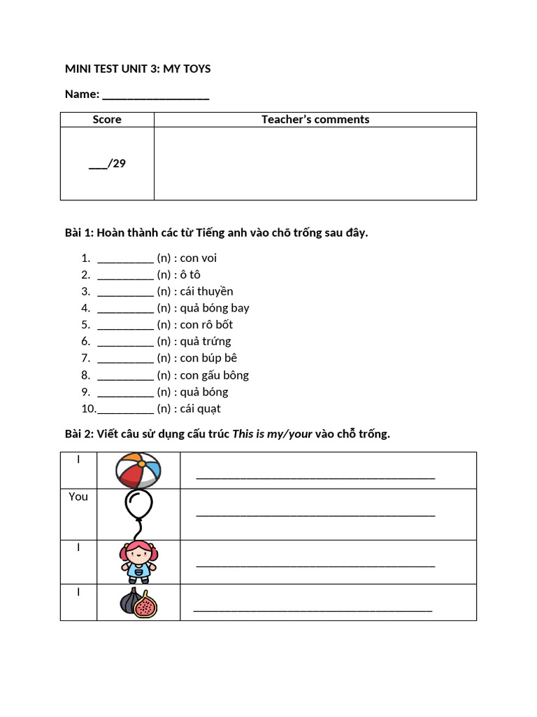 Mini Test Unit 3 | PDF
