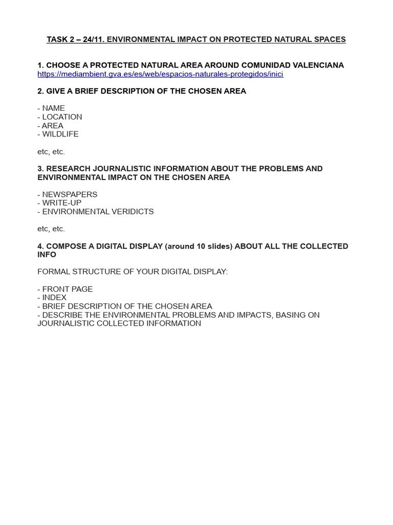 Task 2 - Environmental Impacts | PDF