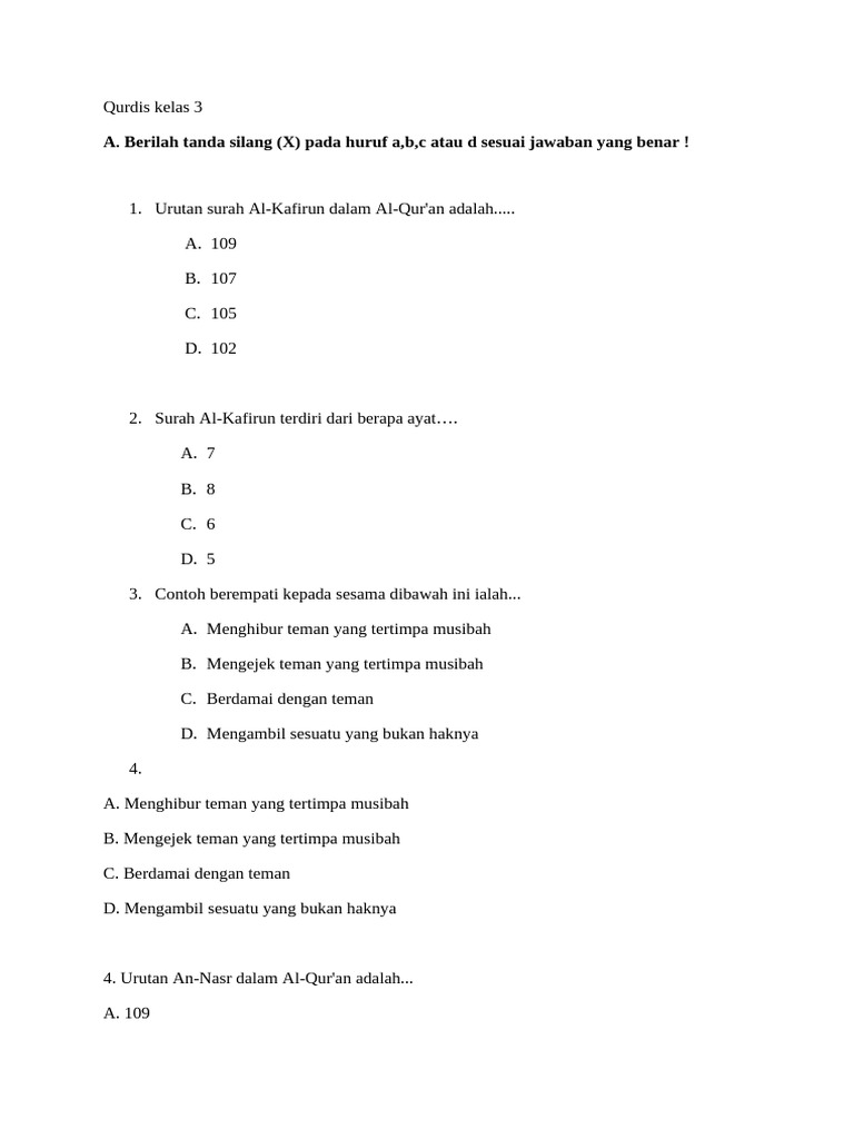 Qurdis Kelas 3-WPS Office | PDF