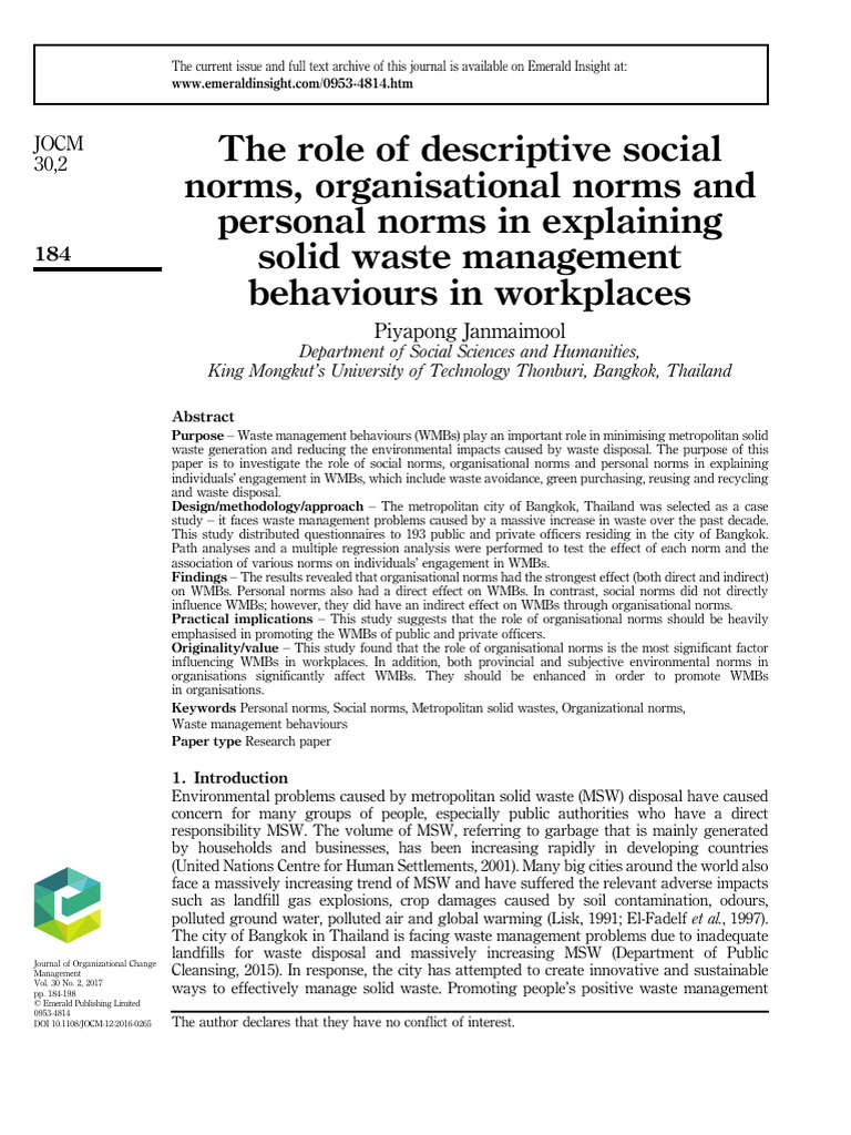 Social Norms Workplace | PDF | Waste Management | Waste