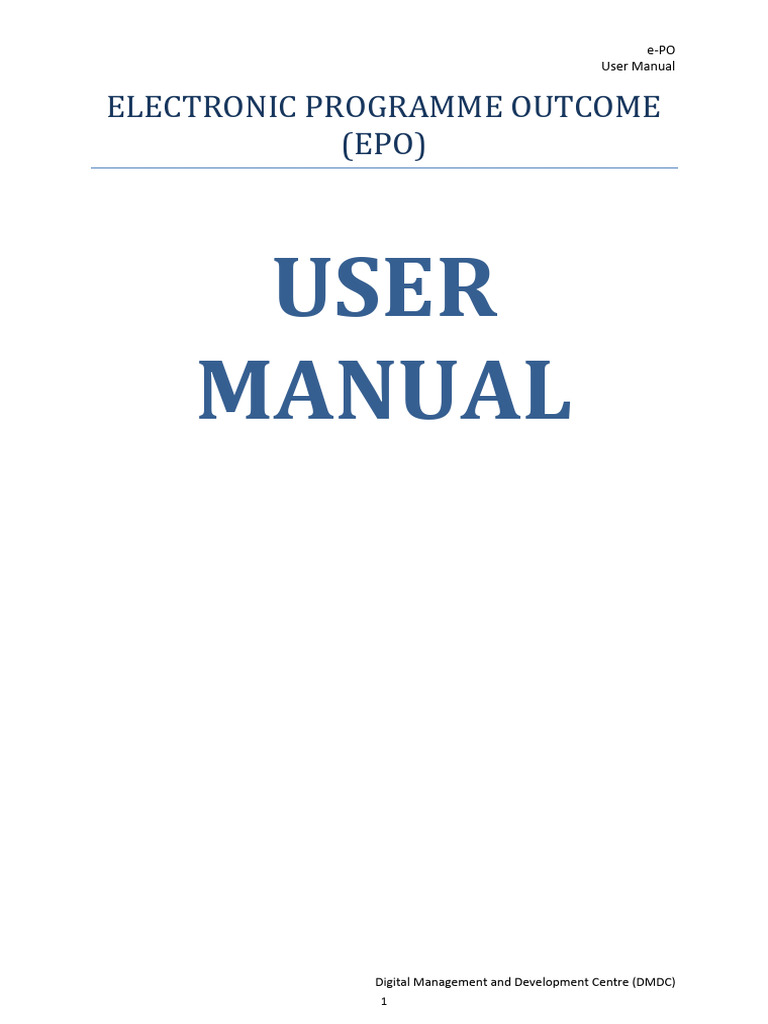 Electronic Programme Outcome Manual - Edit | PDF | Software | Computing