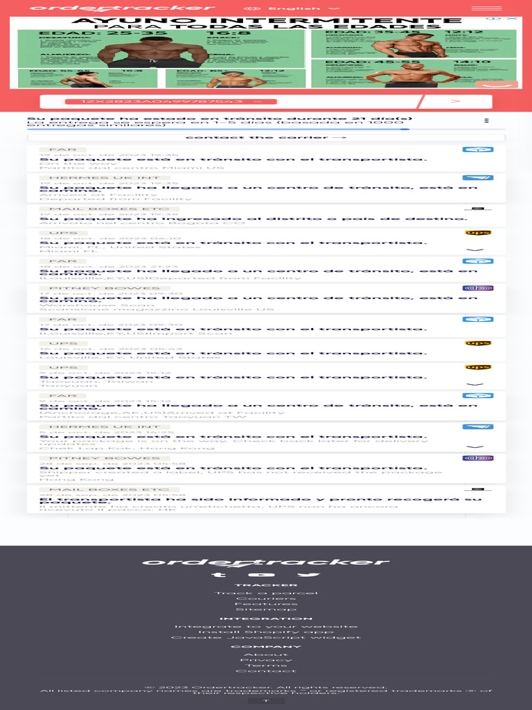 Parcel Tracking Information | PDF | United Parcel Service