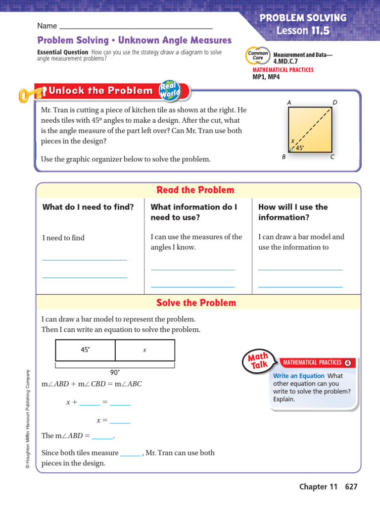 Problem Solving - Unknown Angle Measures | PDF | Mathematics