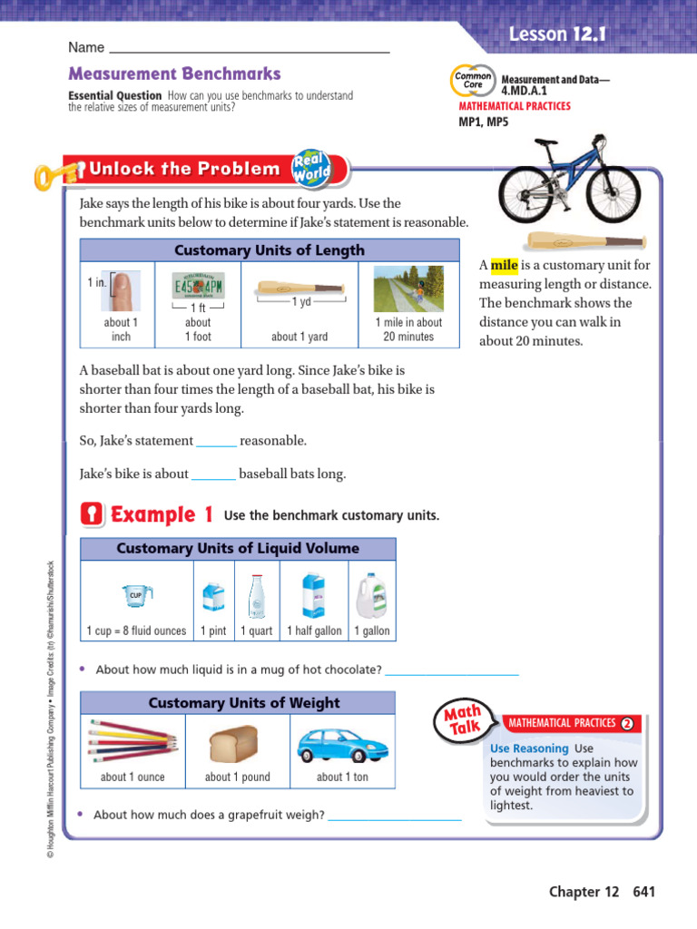 Example 1: Measurement Benchmarks | PDF | Gallon | Measurement